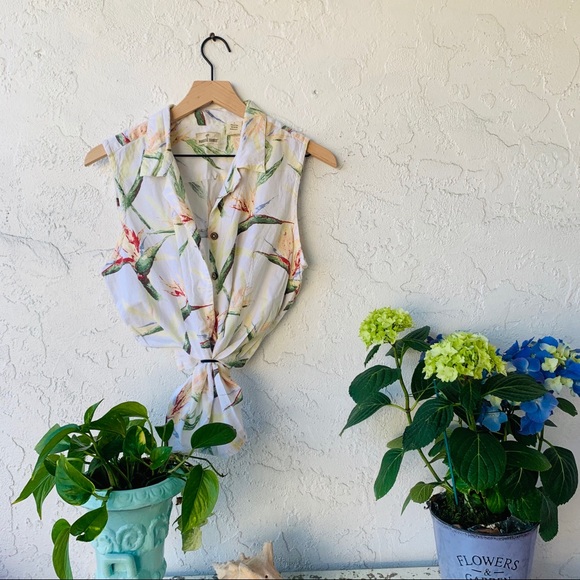 Vintage | Tops | Vintage Vsco 9s Hawaiian Tank Button Up Popover | Poshmark